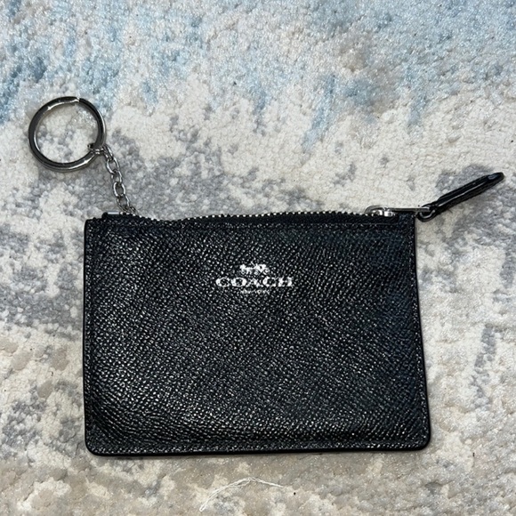 Coach | Accessories | Coach Black Leather Keychain Pouch | Poshmark